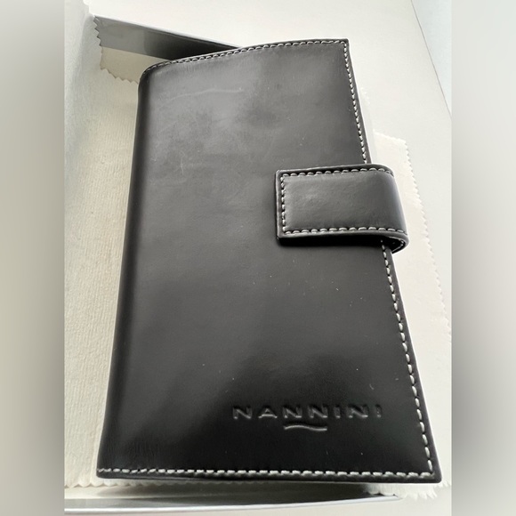 Nannini | Bags | Italy Nannini Womenblack Leatherwallet Card Billfold ...